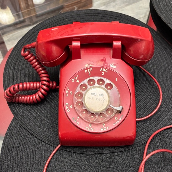Accents | Vintage Red Rotary Phone | Poshmark